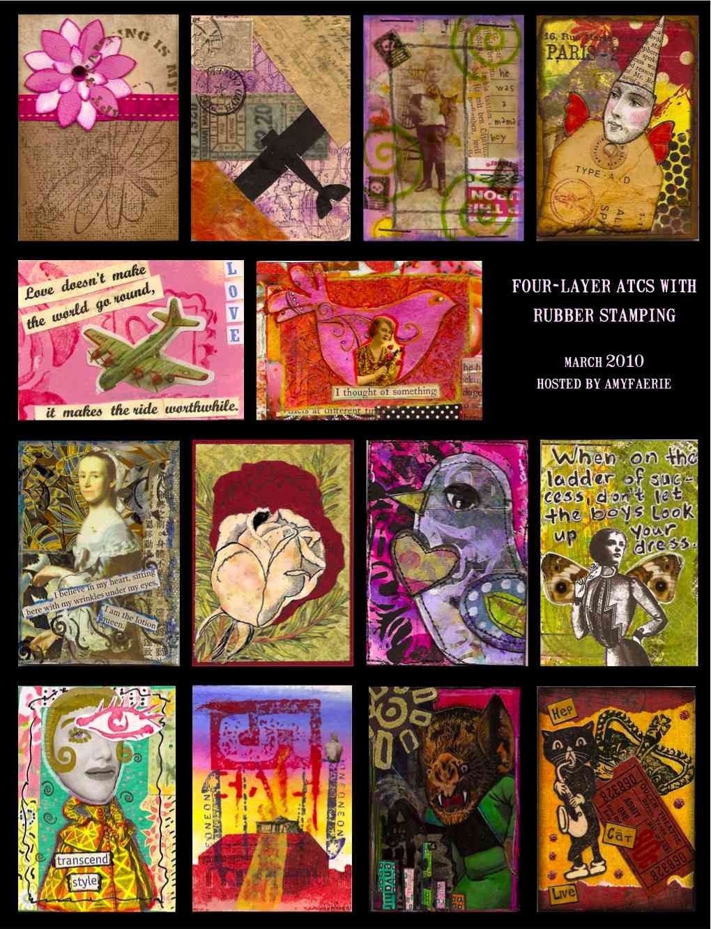 664Four-Layer Collage with Rubber StampingHosted by amyfaerie, March ...